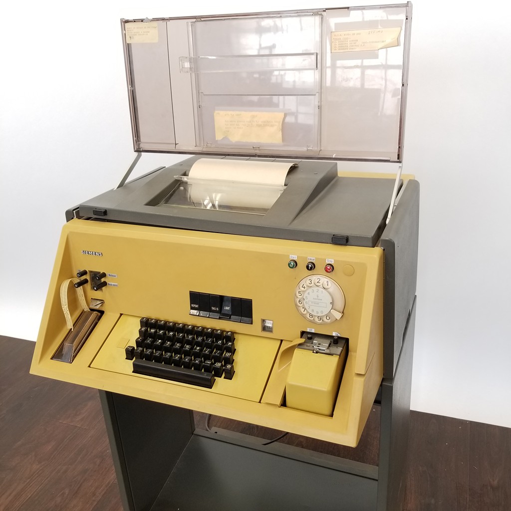 Siemens Telex Machine on Stand | For Rent in Passaic | Fennick Studio Props